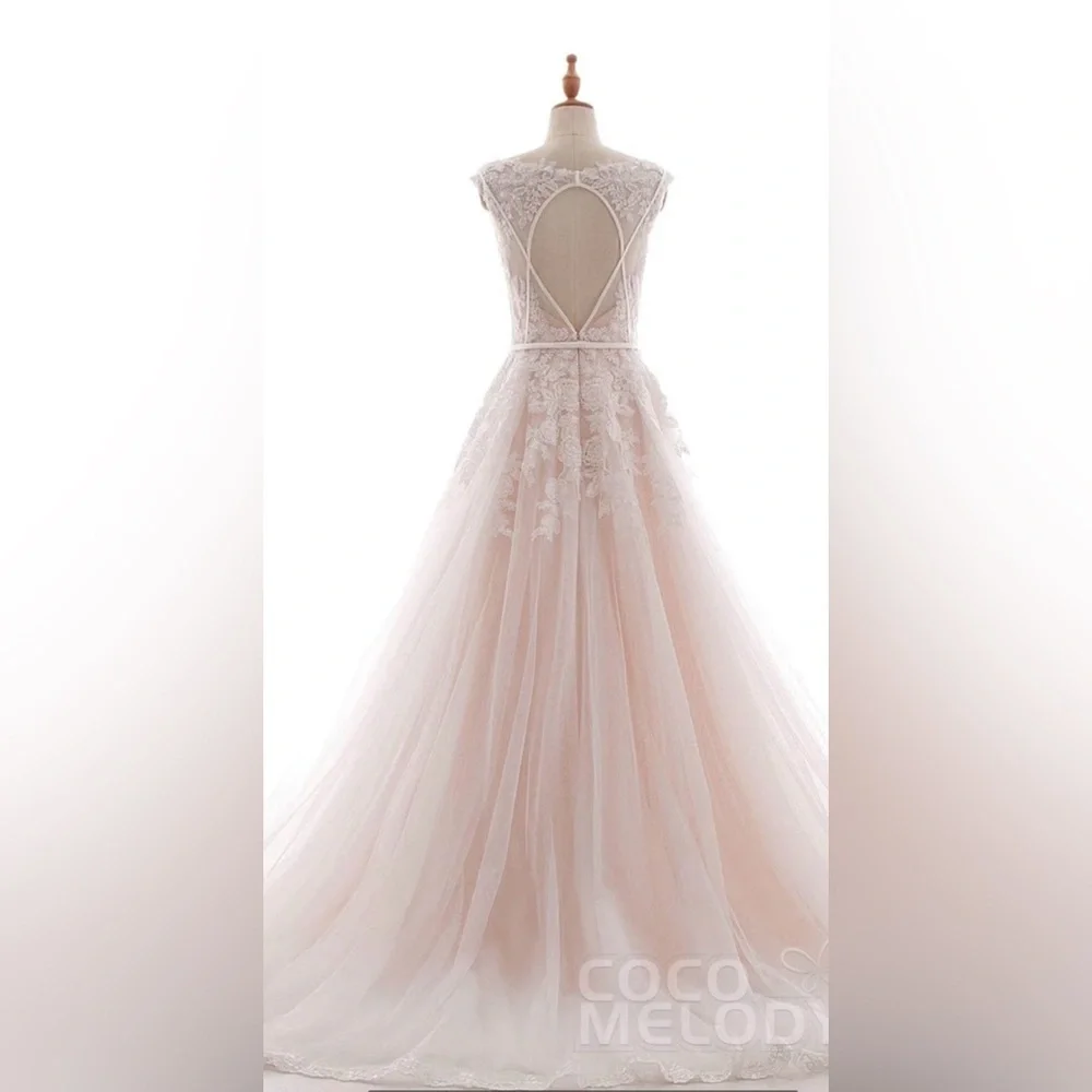 Cocomelody | Dresses | A Line Court Train Lace And Tulle Wedding Dress ...